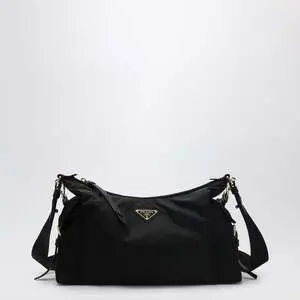 Prada Explore Large Bag In Re-nylon And Leather - Black