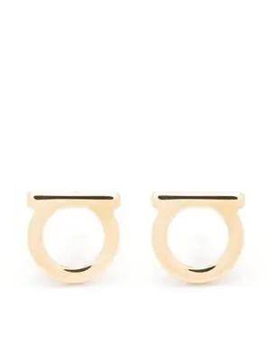 FERRAGAMO Gold Colored Gancini Earrings In Brass For - Silver