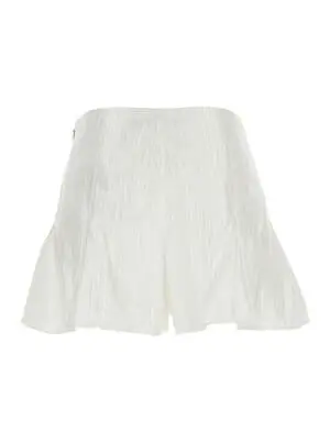 ROTATE BY BIRGER CHRISTENSEN White Flowing Striped Shorts In Viscose And Cotton For - Multicolor