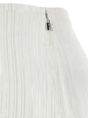 ROTATE BY BIRGER CHRISTENSEN White Flowing Striped Shorts In Viscose And Cotton For - Multicolor