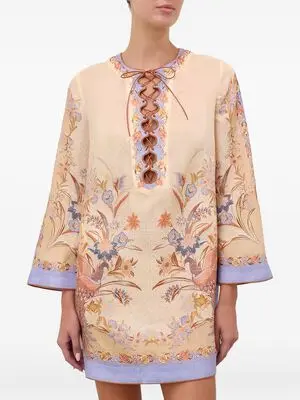 Zimmermann Indra Linen Mini Dress - Multicolor