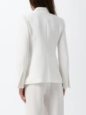 Max Mara Slim Fit Short Cady Blazer With Tie Fastening - White