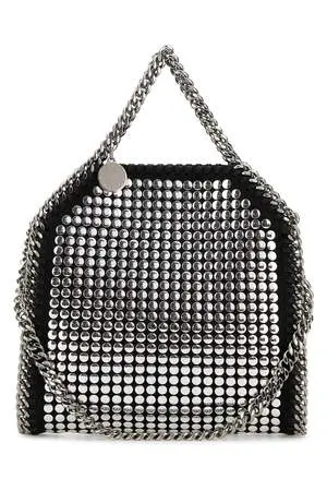 Stella McCartney Embellished Shaggy Deer Micro Falabella Handbag - Black