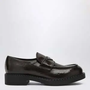 Prada Chocolate Leather Loafers In Leather