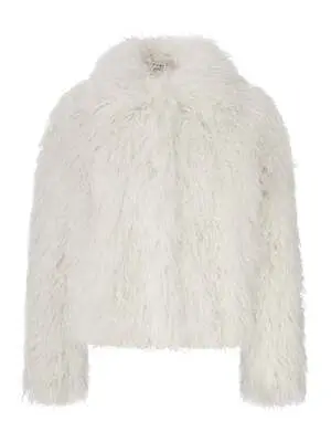 Tagliatore Short Curly Sheepskin Jacket - Cream