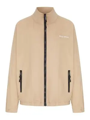 Miu Miu Washed Gabardine Blouson - Cream