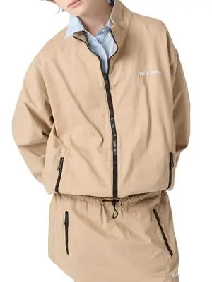 Miu Miu Washed Gabardine Blouson - Cream