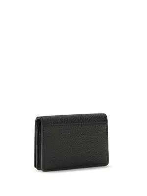 GANNI Bou Card Holder With Flap Grained - Black