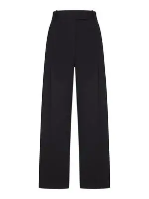 Giorgio Armani High-waisted Palazzo Trousers In Fabric - Black