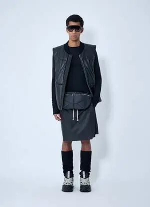 Moncler Rick Owens Drawstring Midi Kilt Shorts