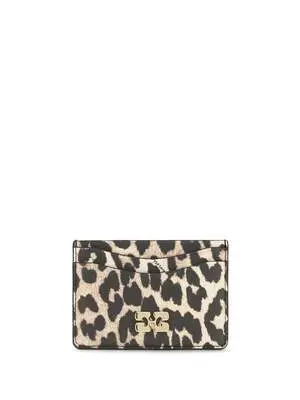GANNI Bou Animal Print Card Holder - Multicolor