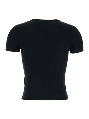 DIESEL® Ribbed Dlogo Applied T-shirt - Black