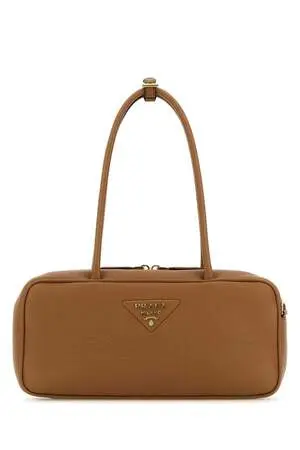 Prada Caramel Leather Shoulder Bag - Brown