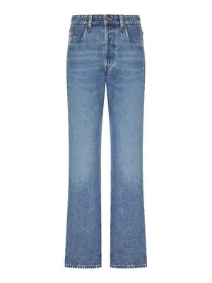 Miu Miu Light Wash Denim Flare Jeans - Multicolor