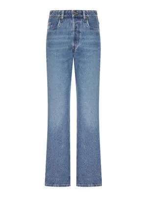 Miu Miu Light Wash Denim Flare Jeans - Multicolor