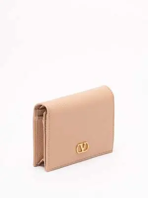 Valentino Garavani Vlogo Signature Grainy Calfskin Wallet - Multicolor
