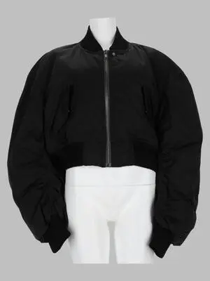 Rick Owens Cropped Zip-up Jacket - Black
