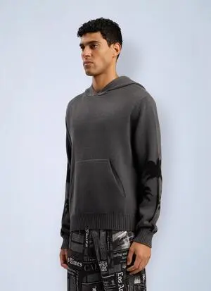 Palm Angels Back Palms Knit Hooded Sweatshirt