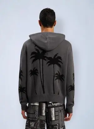 Palm Angels Back Palms Knit Hooded Sweatshirt