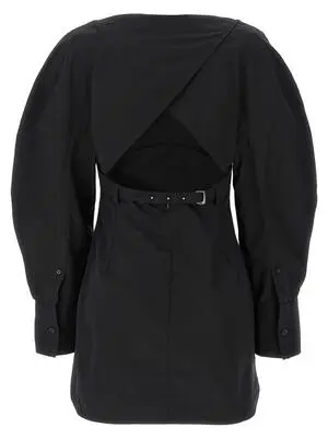 Jacquemus Cotton Poplin Shirt Dress - Black