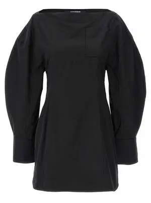 Jacquemus Cotton Poplin Shirt Dress - Black