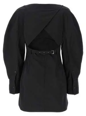 Jacquemus Cotton Poplin Shirt Dress - Black