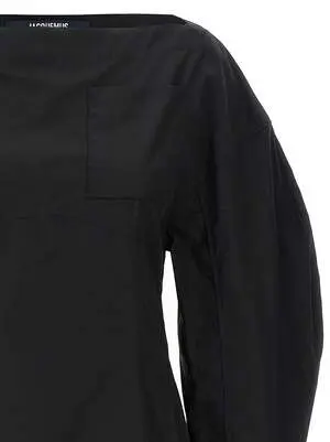Jacquemus Cotton Poplin Shirt Dress - Black