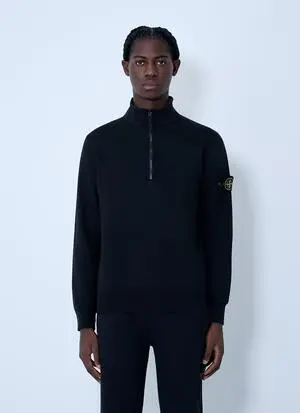 Stone Island Logo Patch Sweater - Black