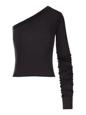 Rick Owens Ziggy One-shoulder Jersey Top - Black