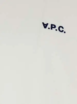 A.p.c. Crew Neck T-shirt With Embroidered Logo On The Front In Cotton - White