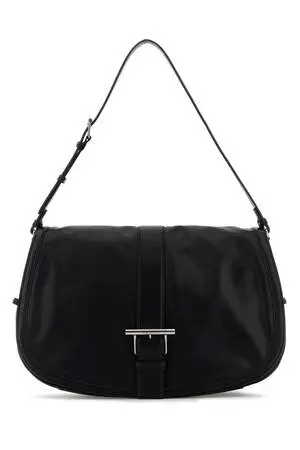 Alexander McQueen Leather Maxi Satchel Shoulder Bag - Black
