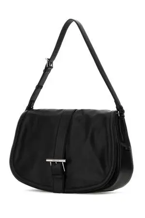 Alexander McQueen Leather Maxi Satchel Shoulder Bag With Silver Tone Finishing