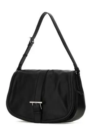 Alexander McQueen Leather Maxi Satchel Shoulder Bag With Silver Tone Finishing