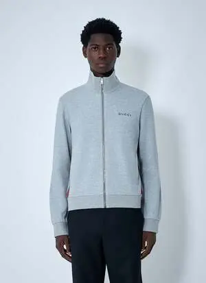 Gucci Web Motif Zip-up Sweatshirt - Multicolor