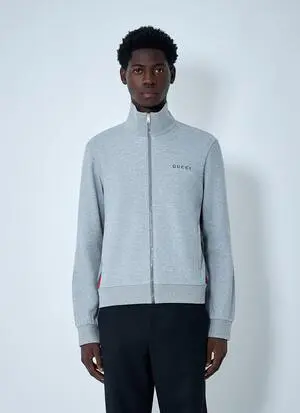 Gucci Web Motif Zip-up Sweatshirt - Multicolor