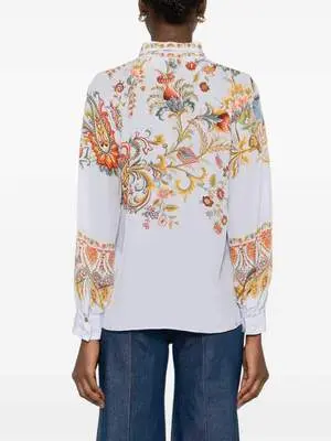 Etro Bird Print Silk Blouse