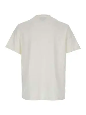 A.p.c. Crewneck T-shirt With Logo Embroidered On The Front In Cotton - White