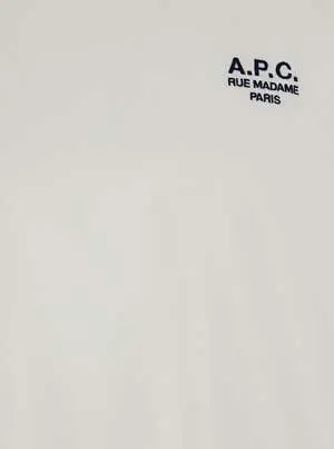 A.p.c. Crewneck T-shirt With Logo Embroidered On The Front In Cotton - White