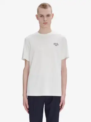 A.p.c. Crewneck T-shirt With Logo Embroidered On The Front In Cotton - White