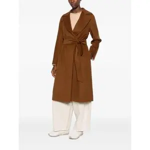 Max Mara Single Breasted Belted Coat - Brown