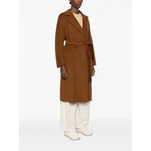 Max Mara Single Breasted Belted Coat - Brown