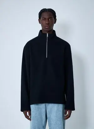 RIER Zip-up Fleece Sweatshirt - Black