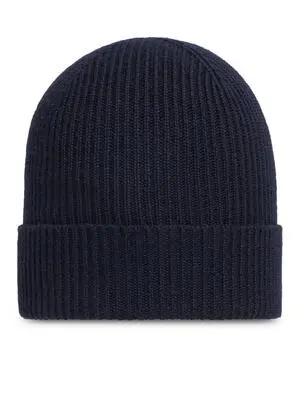Moncler Logo Wool Beanie - Blue