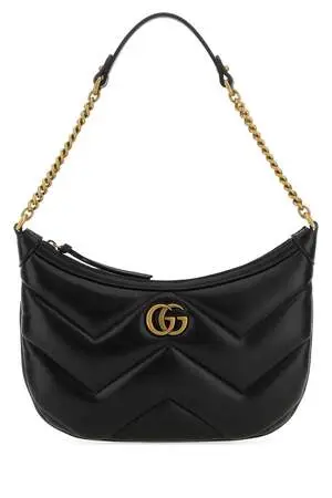 Gucci Leather Gg Marmont Shoulder Bag - Black