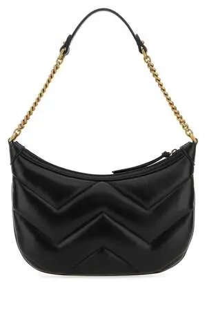 Gucci Leather Gg Marmont Shoulder Bag - Black