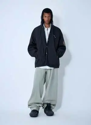 Balenciaga Logo Motif Windbreaker Jacket - Black