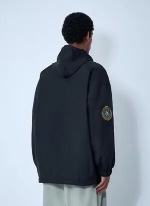 Balenciaga Logo Motif Windbreaker Jacket - Black