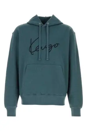 Kenzo Petrol Blue Cotton Sweatshirt - Silver