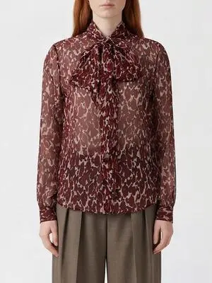 Saint Laurent Floral Print Silk Shirt - Red