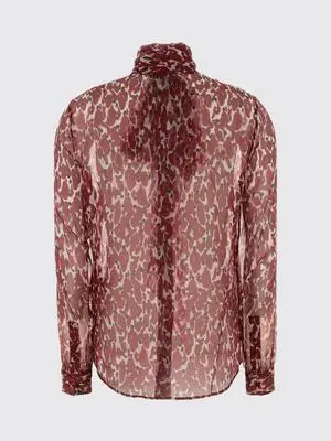 Saint Laurent Floral Print Silk Shirt - Red